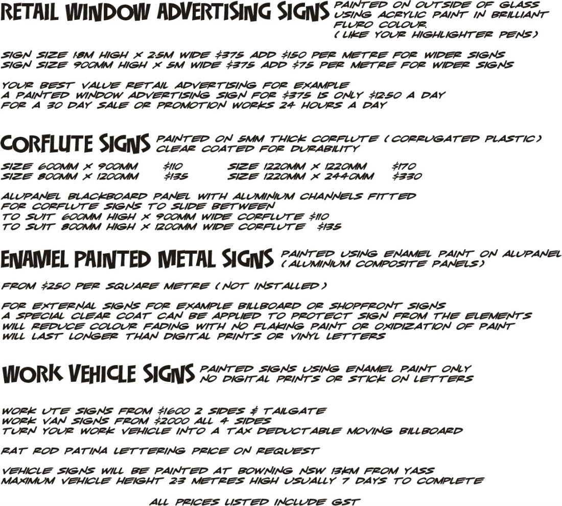 Pricing | Legend Signs Canberra